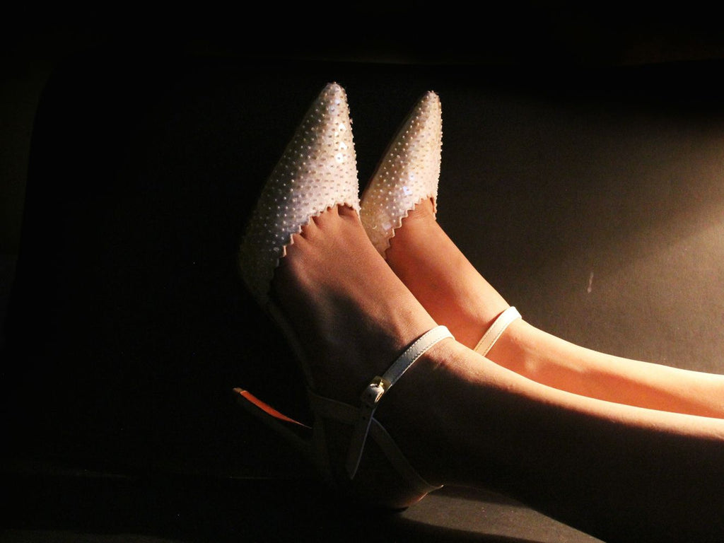 Ivory Glass Mule Stiletto – World Wide Couture